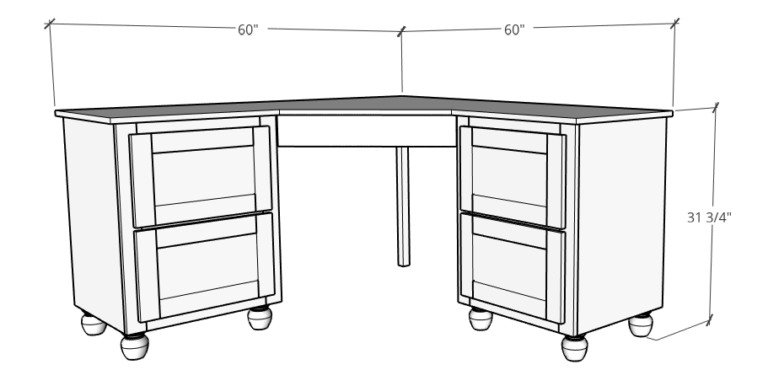 Corner Desk DIY Building Plans--{How to Build a Corner Desk}
