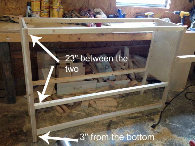 DIY Console Cabinet with Open Shelf