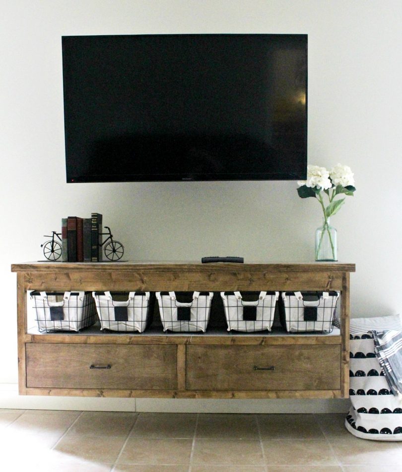 How to Build a DIY Modern Floating Vanity or TV Console