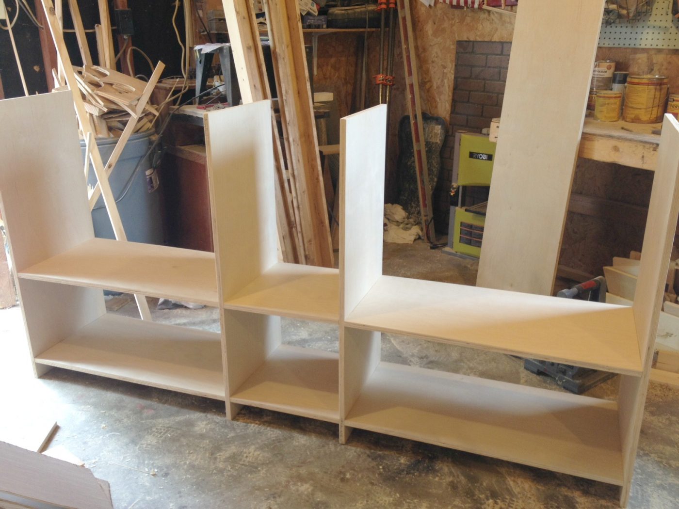 DIY Storage Console -{With Cabinets, Shelves, and Cubbies!}