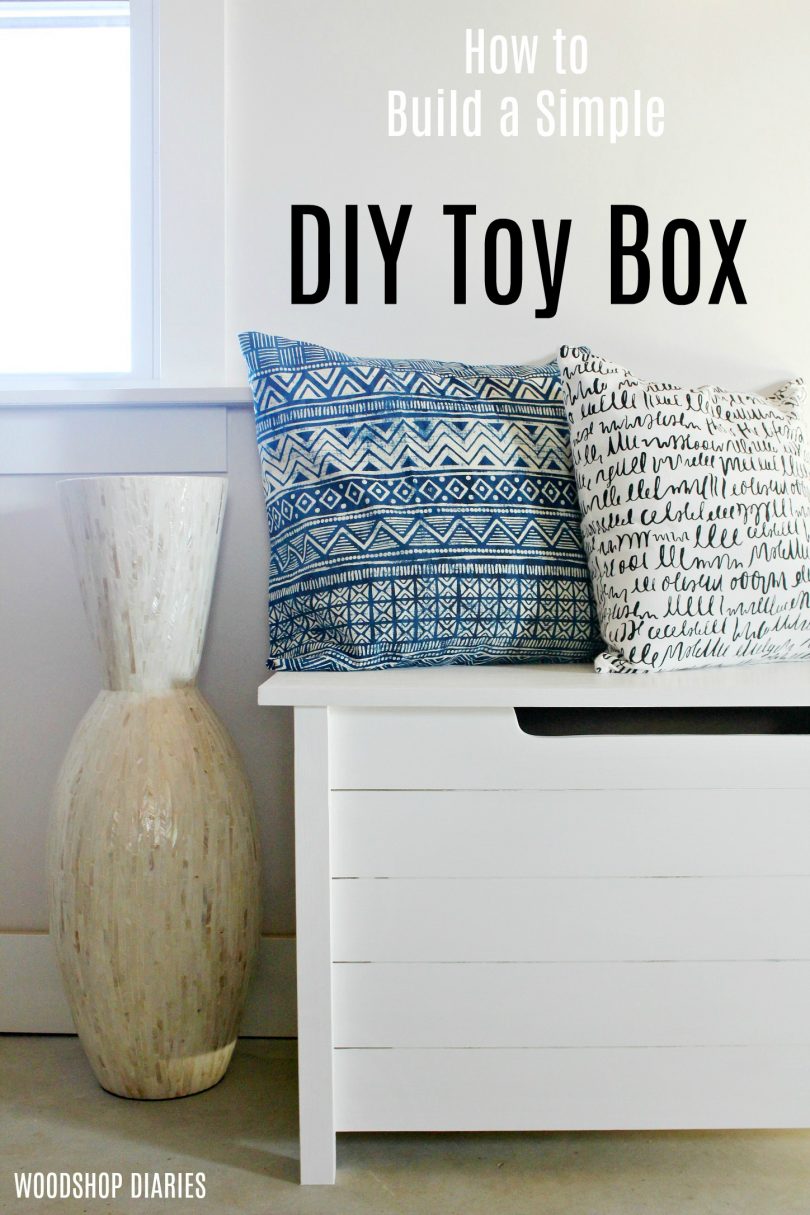 DIY Toy Box--With Faux Slats! {FREE BUILDING PLANS!}