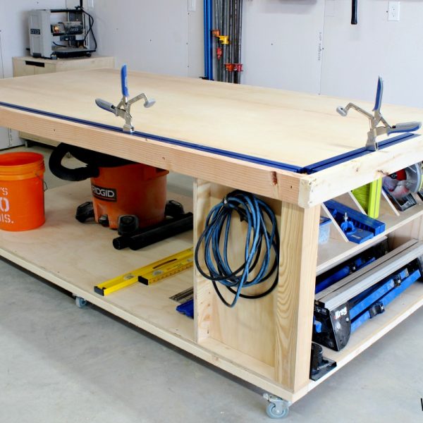 DIY Small Mobile Workbench | with Built In Tool & Clamp Storage