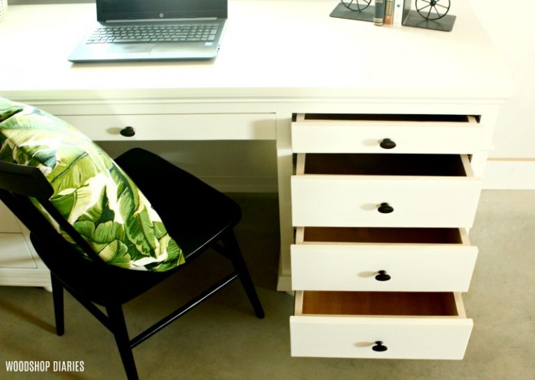 DIY Storage Desk For Home Office --Building Plans and Tutorial