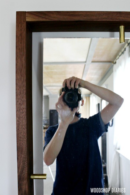 DIY Modern Floating Floor Mirror -- {DIY Tutorial and Video}