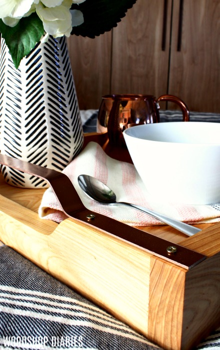 Super Easy DIY Breakfast Tray --With Rose Gold Handles!