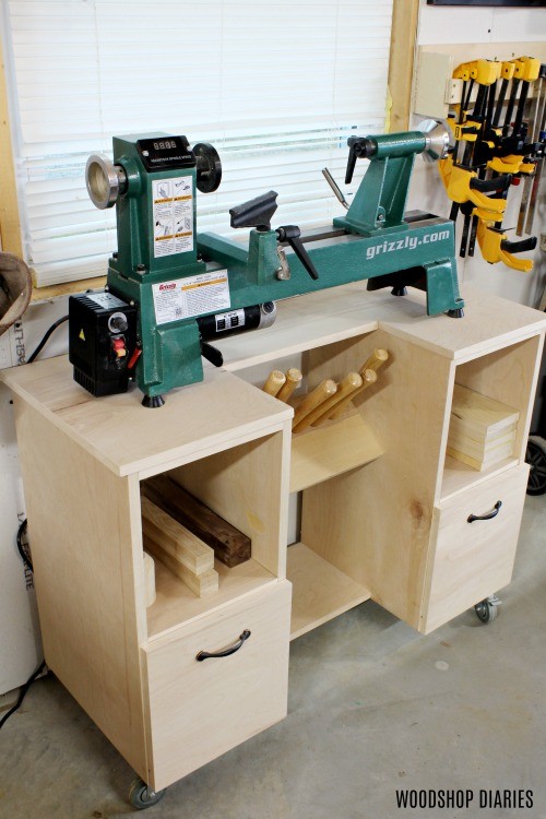 DIY Mobile Lathe Stand--With Drawers, Chisel Shelf, Storage