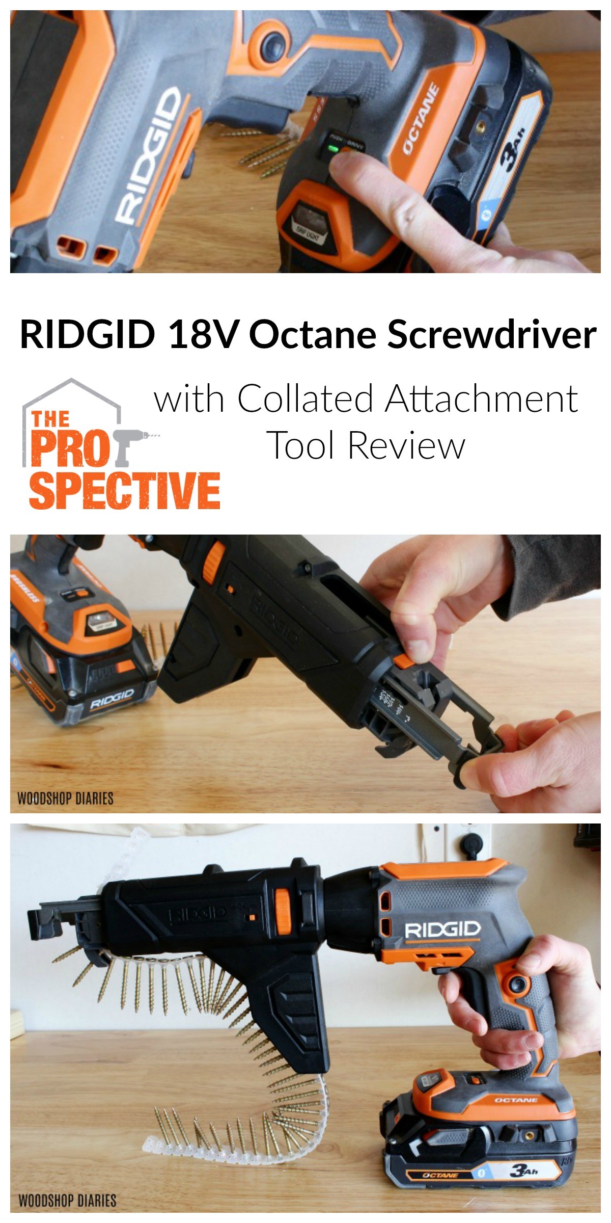 Ridgid 18V Drywall Screwdriver with Collated Attachment