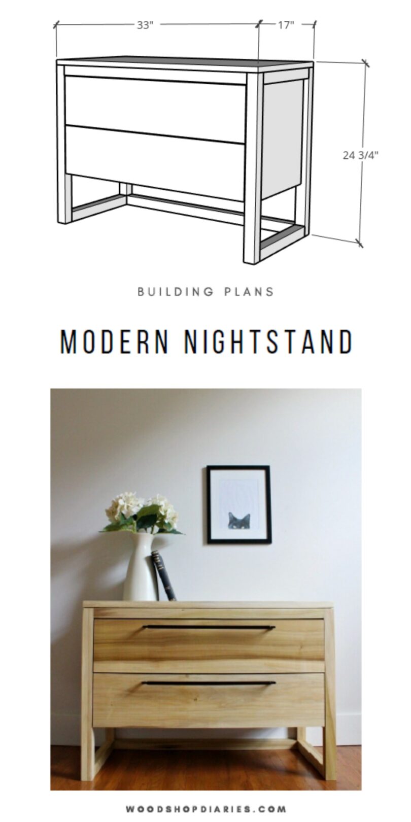 DIY Modern Nightstand - {How to Build it in 6 Easy Steps!}