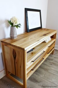 DIY Modern Dresser with Open Shelf {Printable Building Plans!}