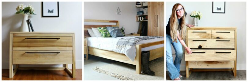 DIY Modern Dresser with Open Shelf {Printable Building Plans!}