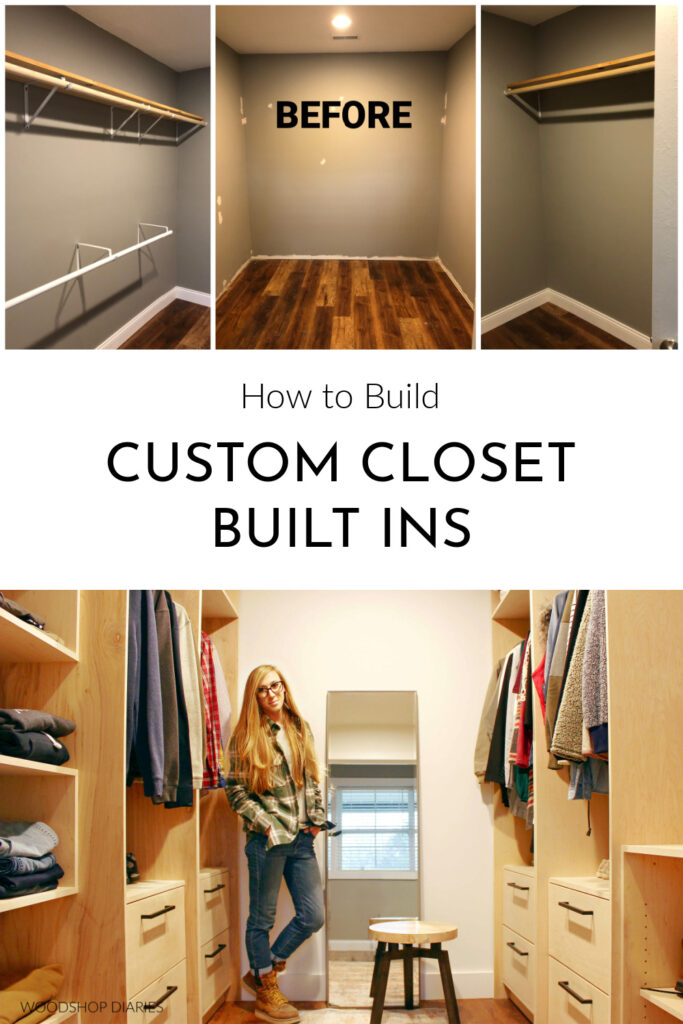 Built In DIY Custom Closet Cabinets