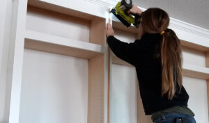 DIY Library Bookshelf with Desk --PRINTABLE BUILDING PLANS!