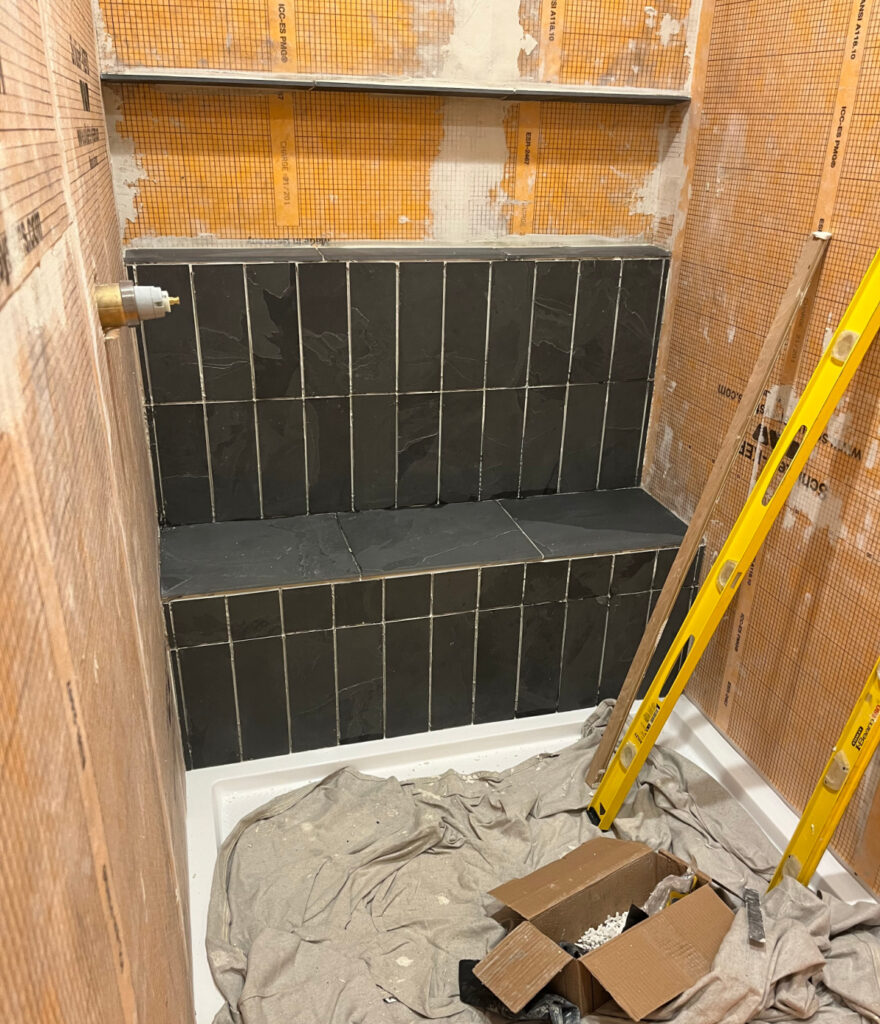 DIY Shower Remodel--Modern Walk-In Tile Shower