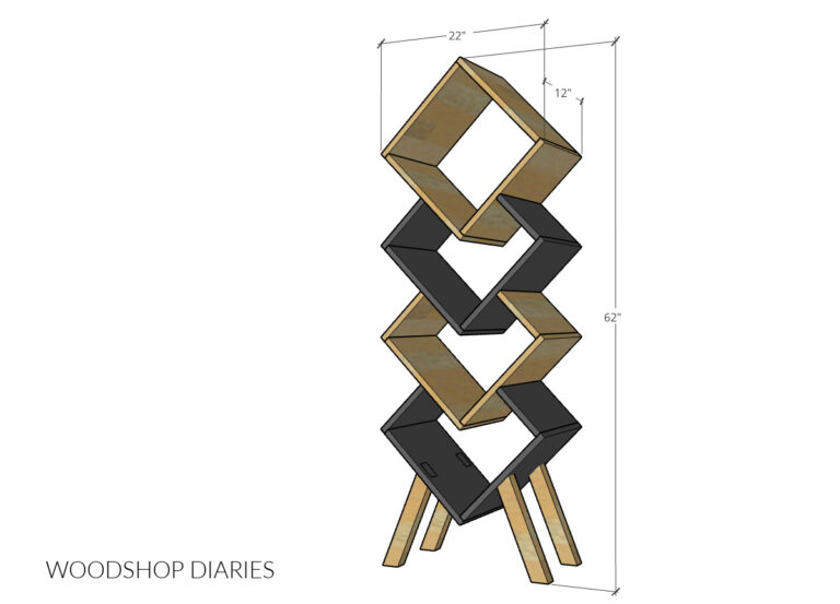 DIY Geometric Bookshelf -- Printable Building Plans and Video!