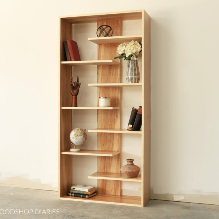 DIY Modern Open Bookshelf with Drawer --BUILDING PLANS & VIDEO!