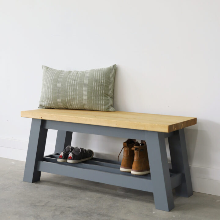DIY Shoe Bench--{Made from a $7 Single 2x10 Board!}