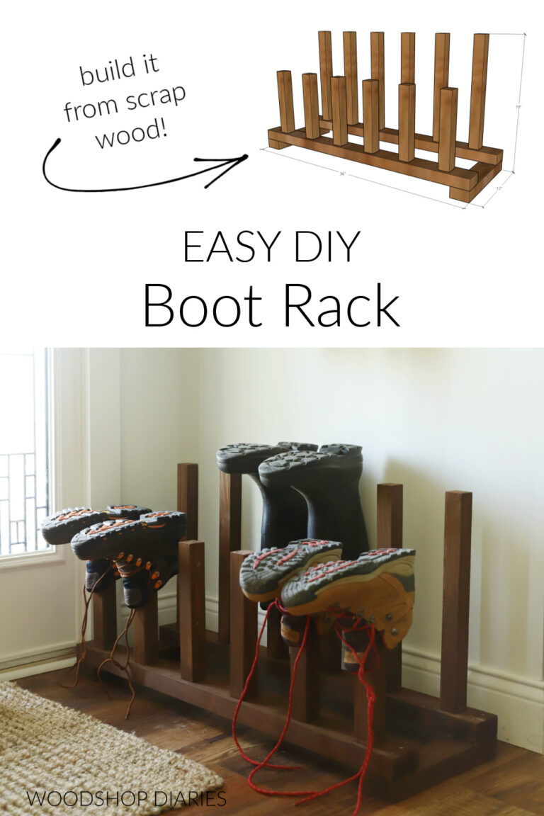 DIY Freestanding Boot Rack | From SCRAP WOOD!