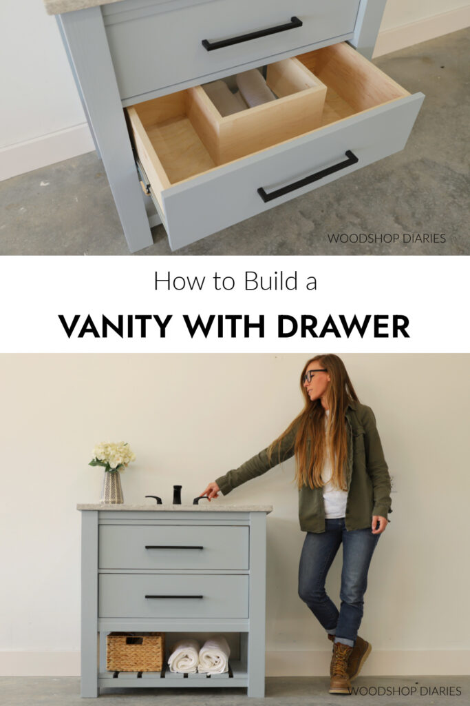 How to Build a Single Sink Vanity with Drawer | WITH PLANS!