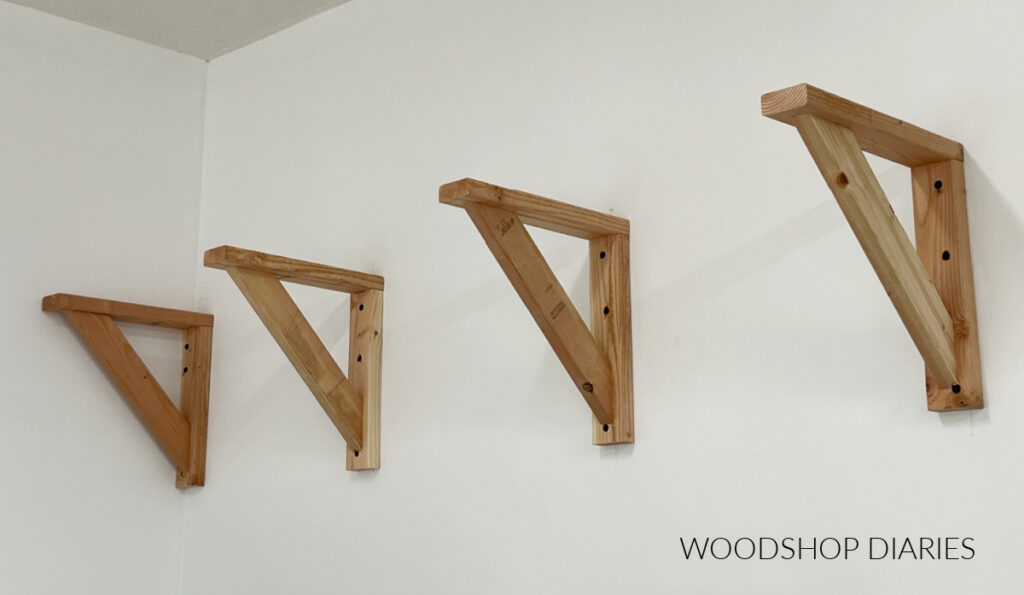Easy DIY Garage Wall Shelves -- Made with 2x4s and Plywood