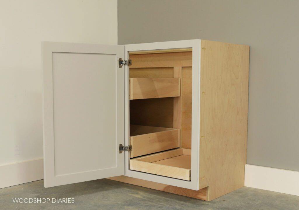 DIY Blind Corner Cabinet with Drawers