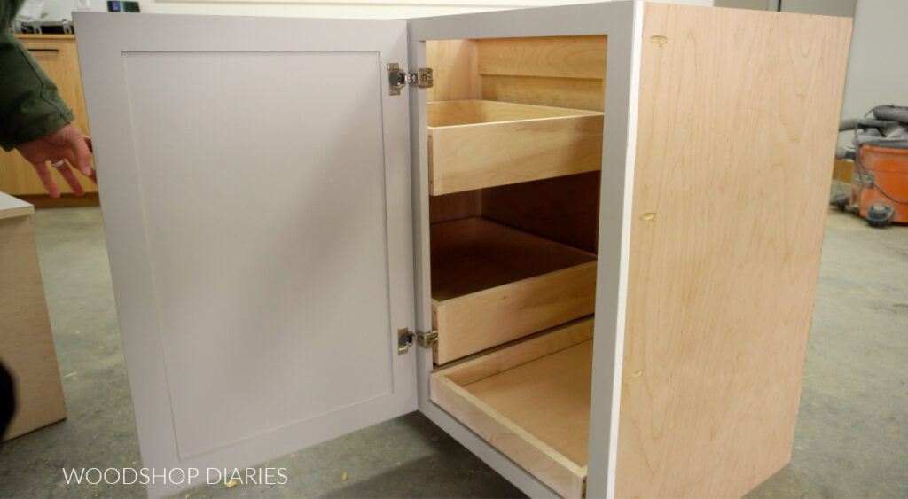 DIY Blind Corner Cabinet with Drawers
