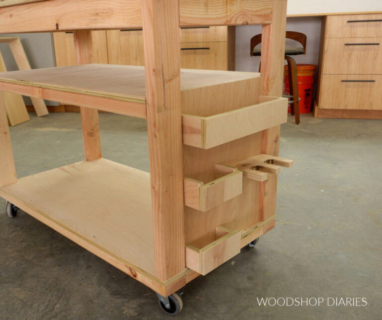 DIY Small Mobile Workbench | with Built In Tool & Clamp Storage