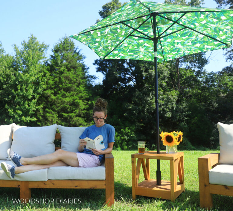 DIY Umbrella Stand Side Table | Made From Scraps!